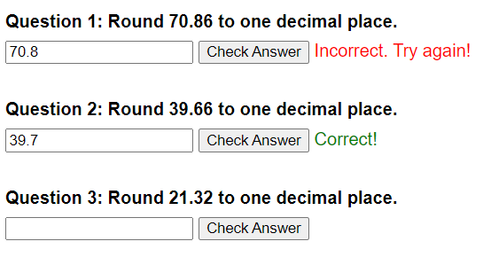Rounding to 1 decimal place