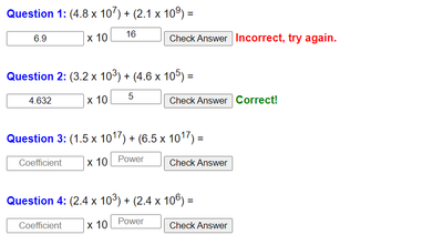 Standard form addition