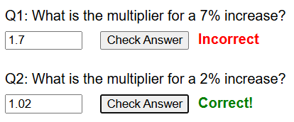 Percentage multipliers